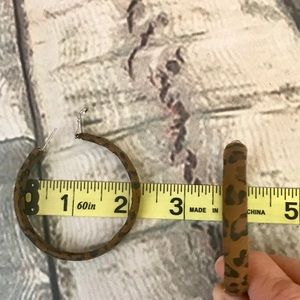 Jewelry | Vintage Faux Suede Animal Print Large Hoops | Poshmark